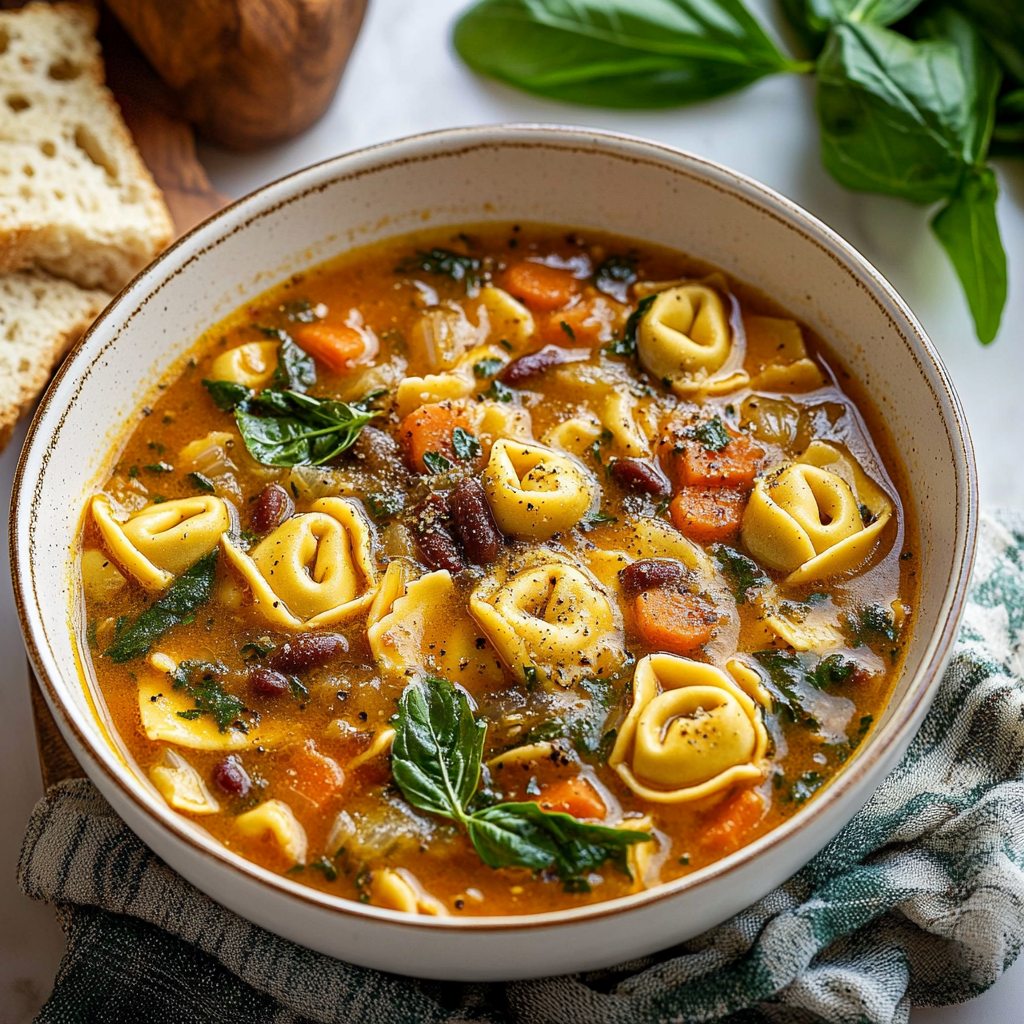 Creamy Tortellini Minestrone Soup Recipe