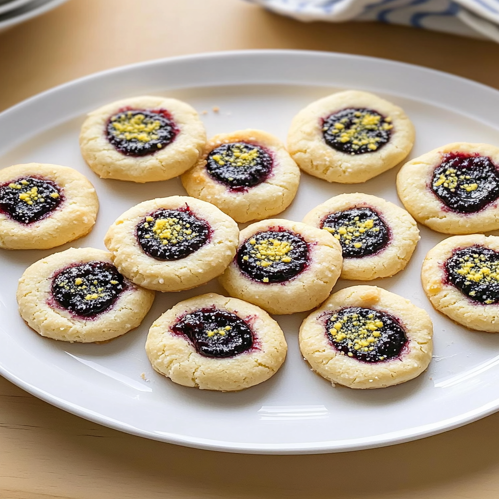 Huckleberry Jam-Filled Thumbprint Cookies