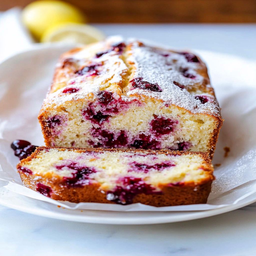 Lemon Yogurt Loaf with Huckleberries