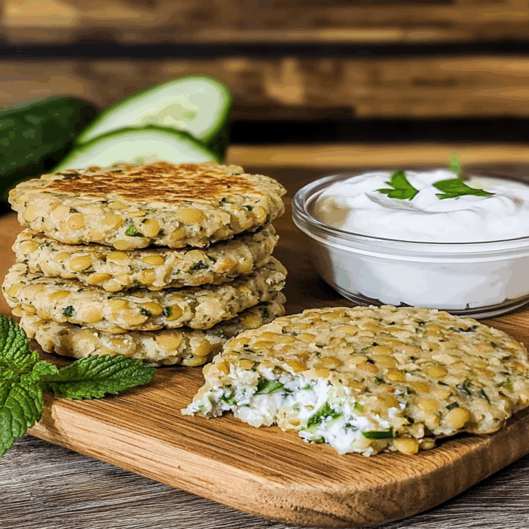 Lentil Cakes with Cucumber Labneh