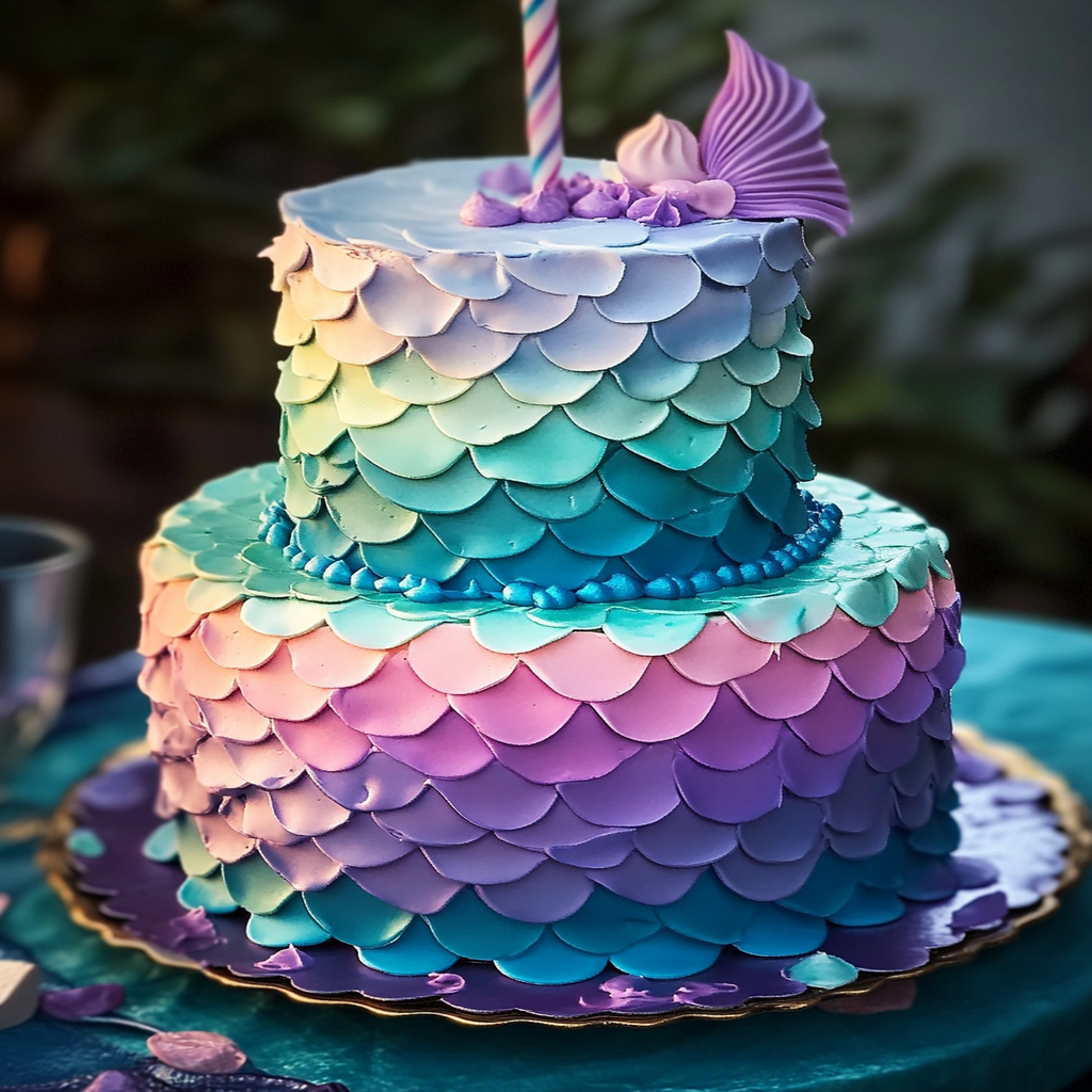 Mermaid Birthday Party Mermaid Scales Cake