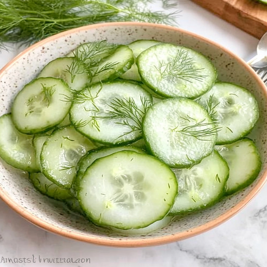 Classic Cucumber Salad with Dill and Vinegar