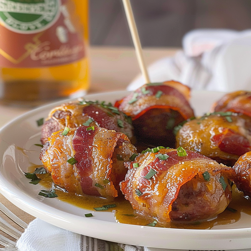 Bacon-Wrapped Meatballs in Gravy