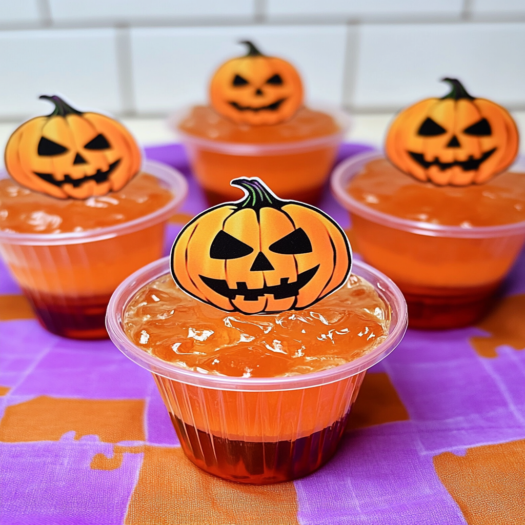 Jack-o'-lantern Orange Jello Cups