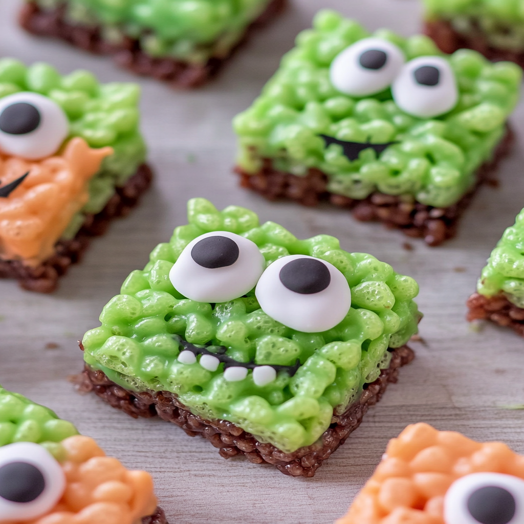 Pastel Halloween Monster Rice Krispie Treats