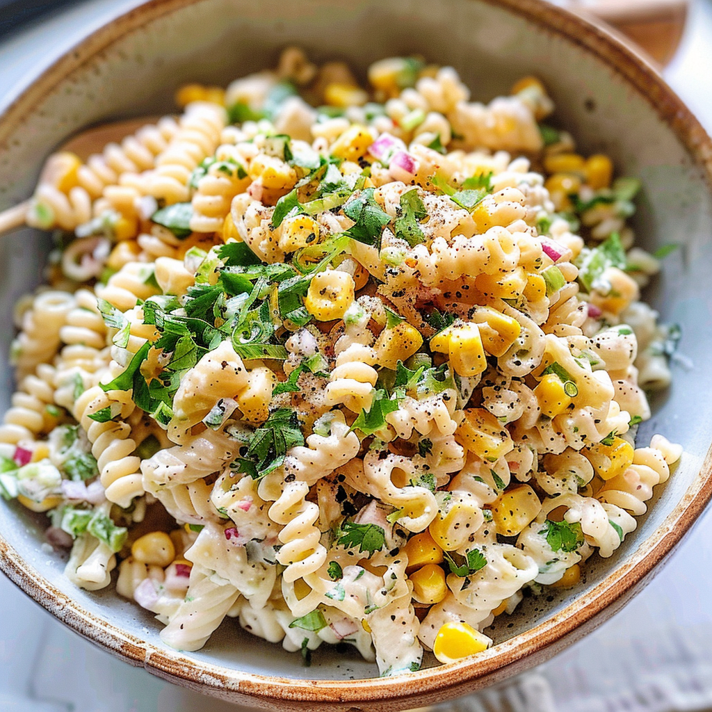 Elote Pasta Salad Recipe (Mexican Street Corn)