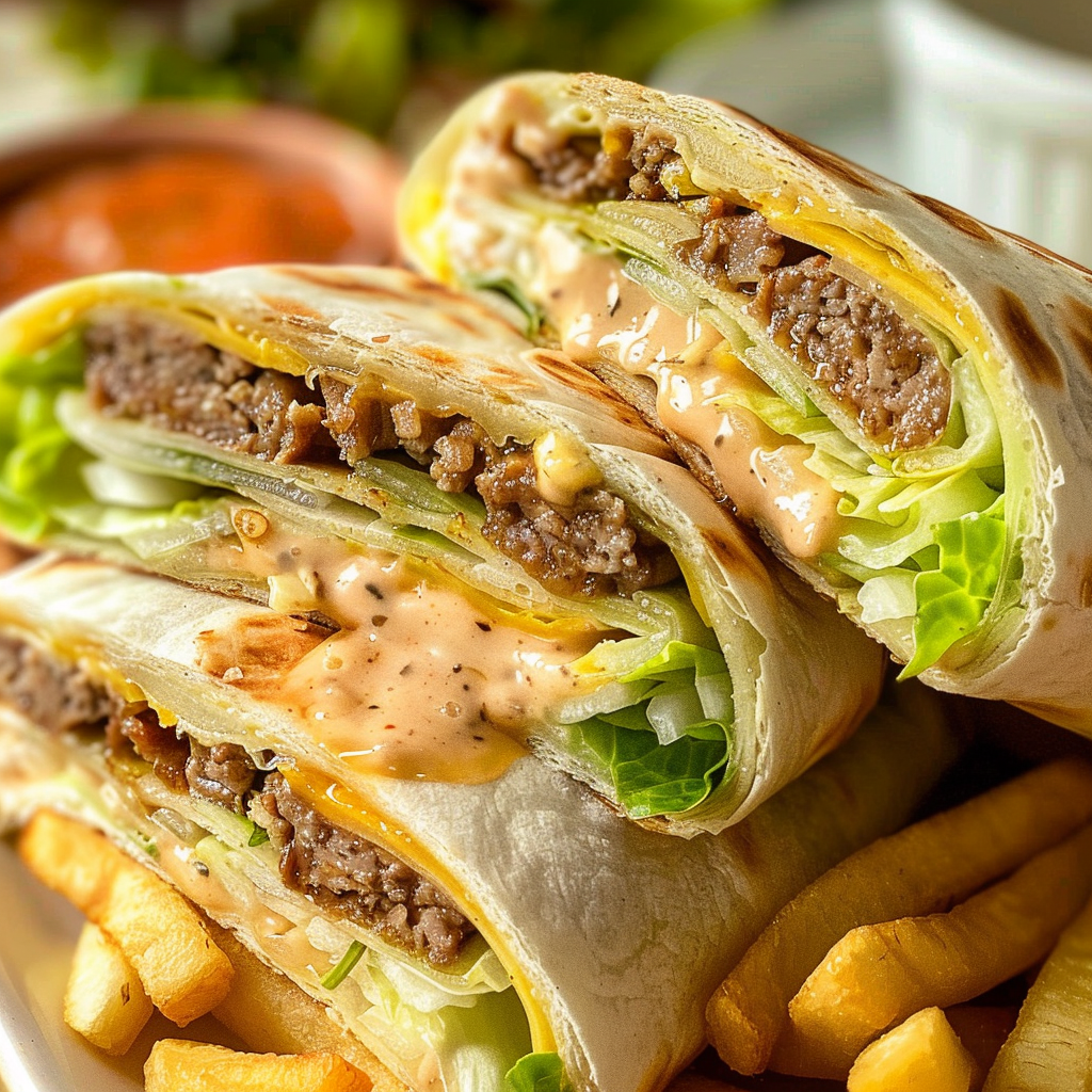 Homemade Big Mac Wraps with Special Sauce