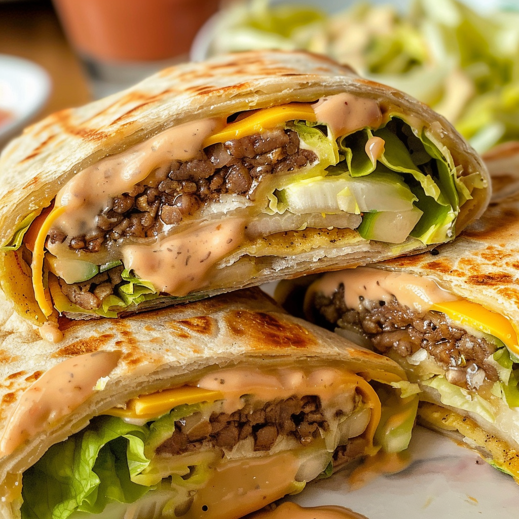 Homemade Big Mac Wraps with Special Sauce