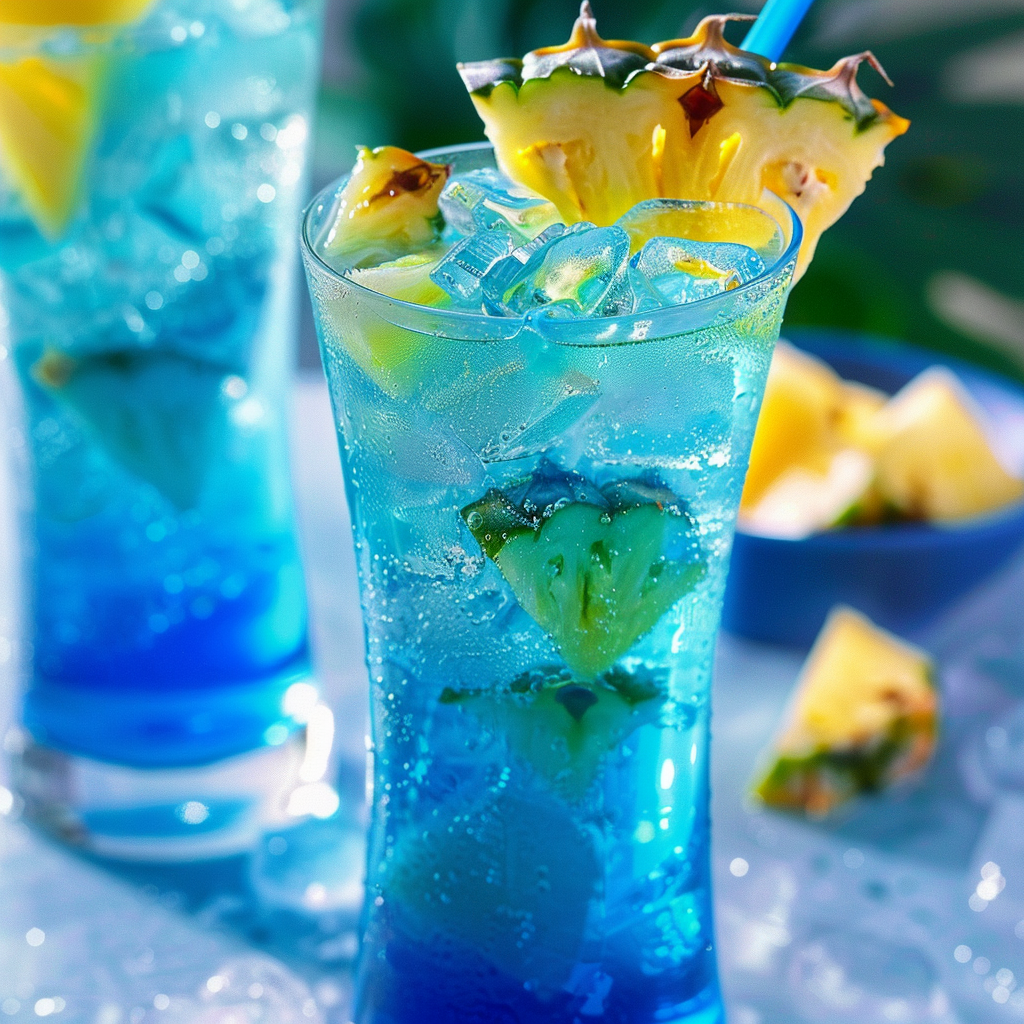 Malibu Rum & Blue Curacao Pineapple Drink