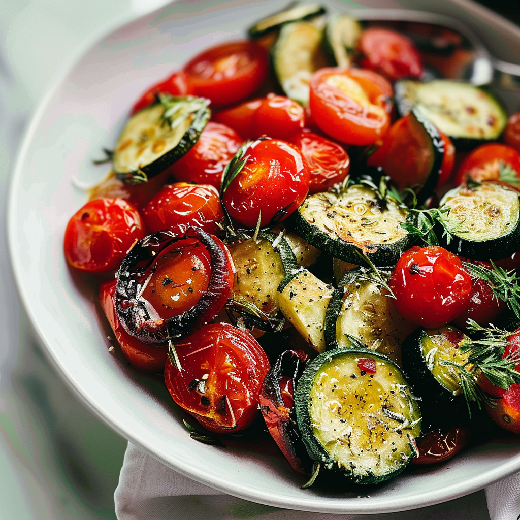Roasted Cherry Tomato Recipes with Zucchini & Parmesan