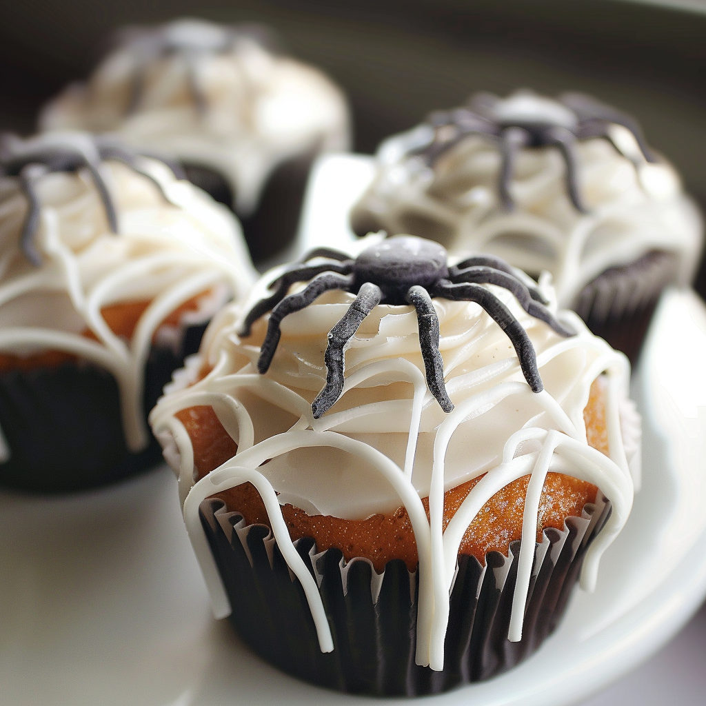 Marshmallow Spider Web Cupcakes