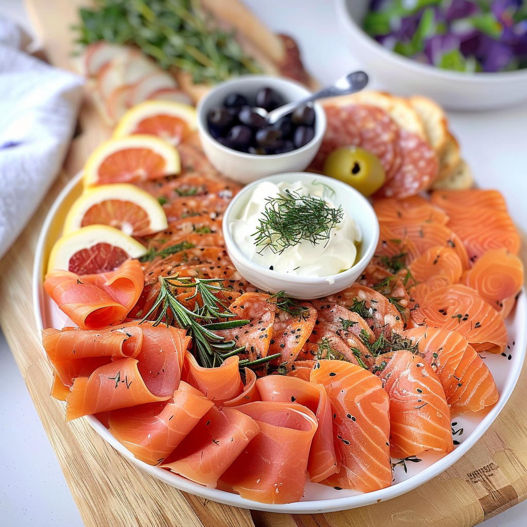 Smoked Salmon Charcuterie Board