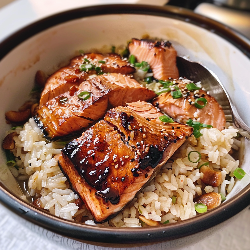 One Pot Salmon Rice with Negi Sauce