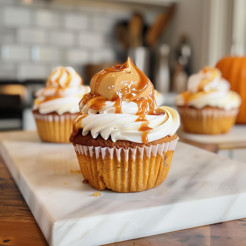 Pumpkin Caramel Cupcakes