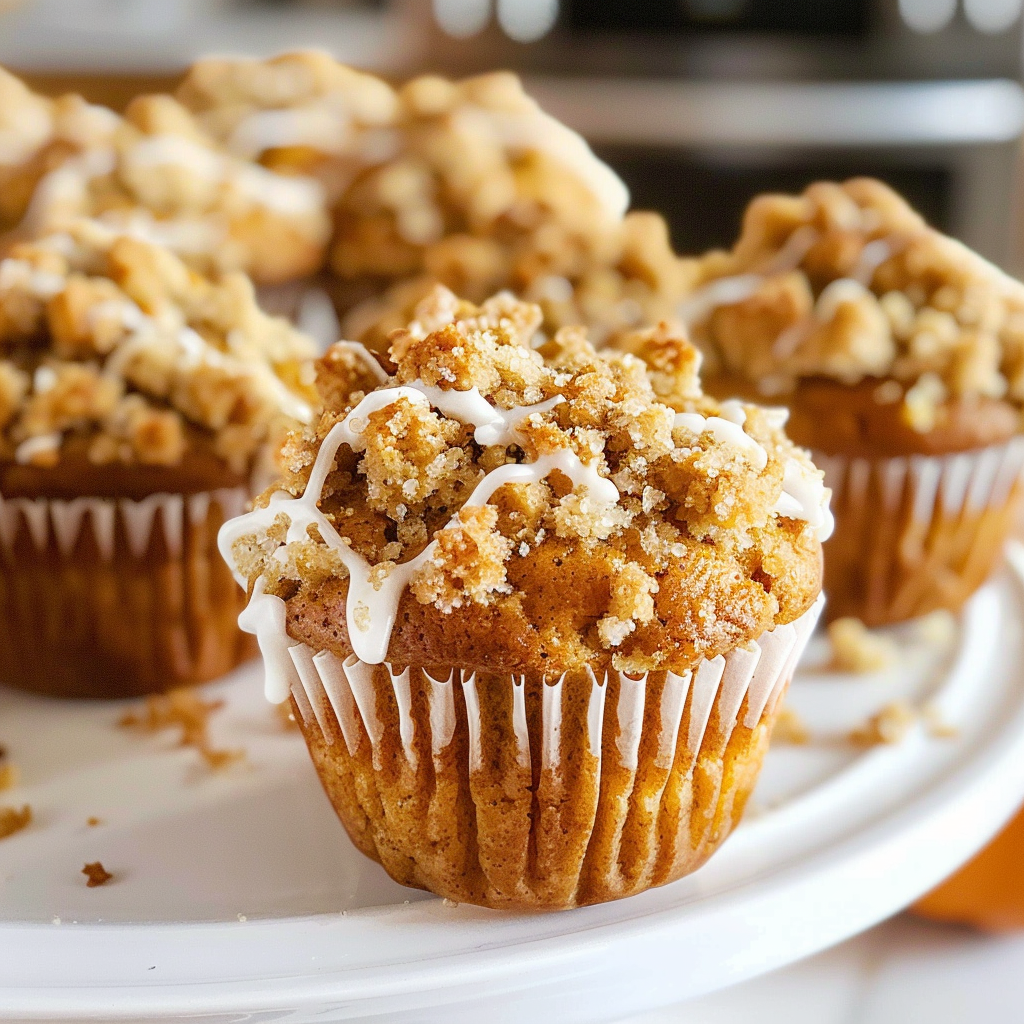 Pumpkin Crumb Muffins with Brown Sugar Topping