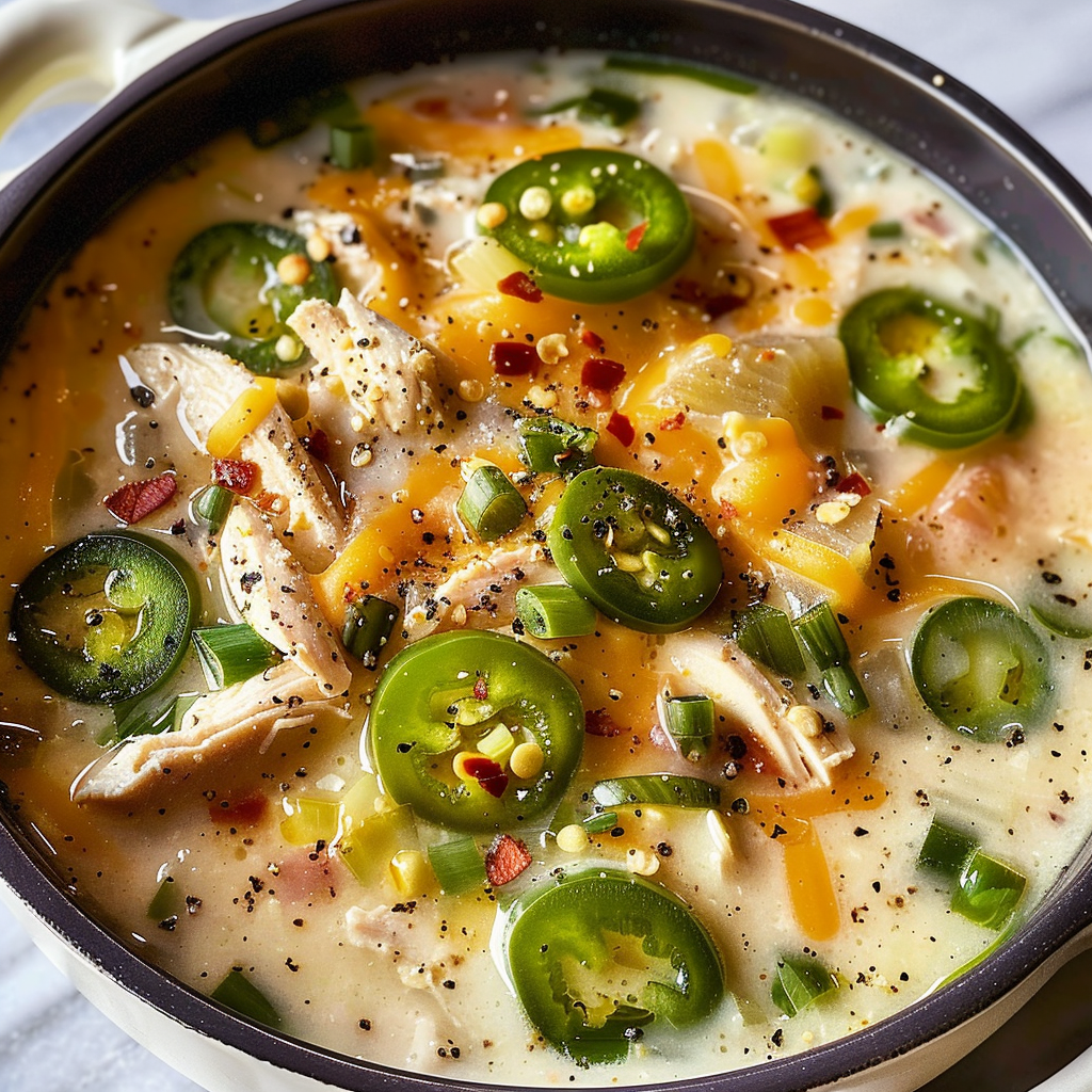Spicy Jalapeño Popper Chicken Soup