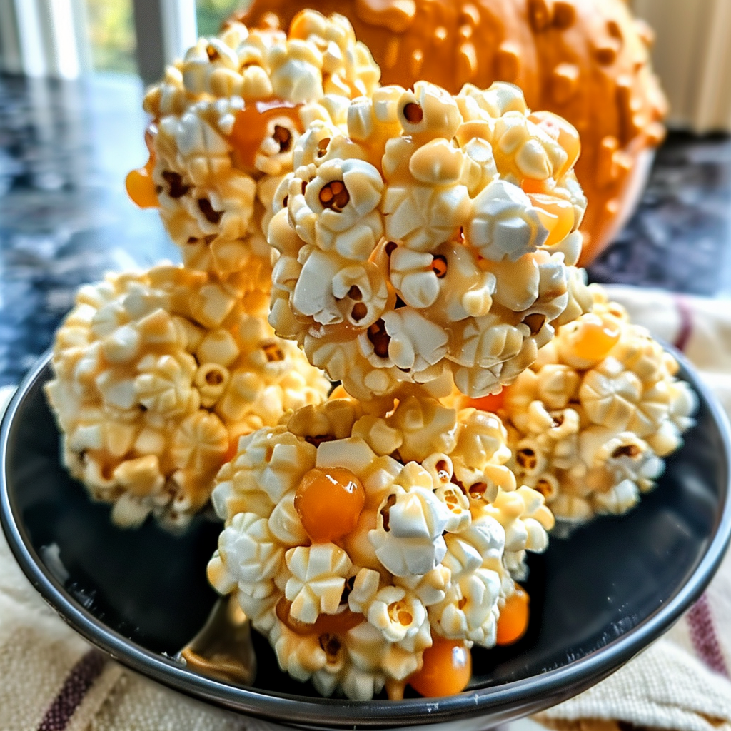 Caramel Popcorn Balls Halloween