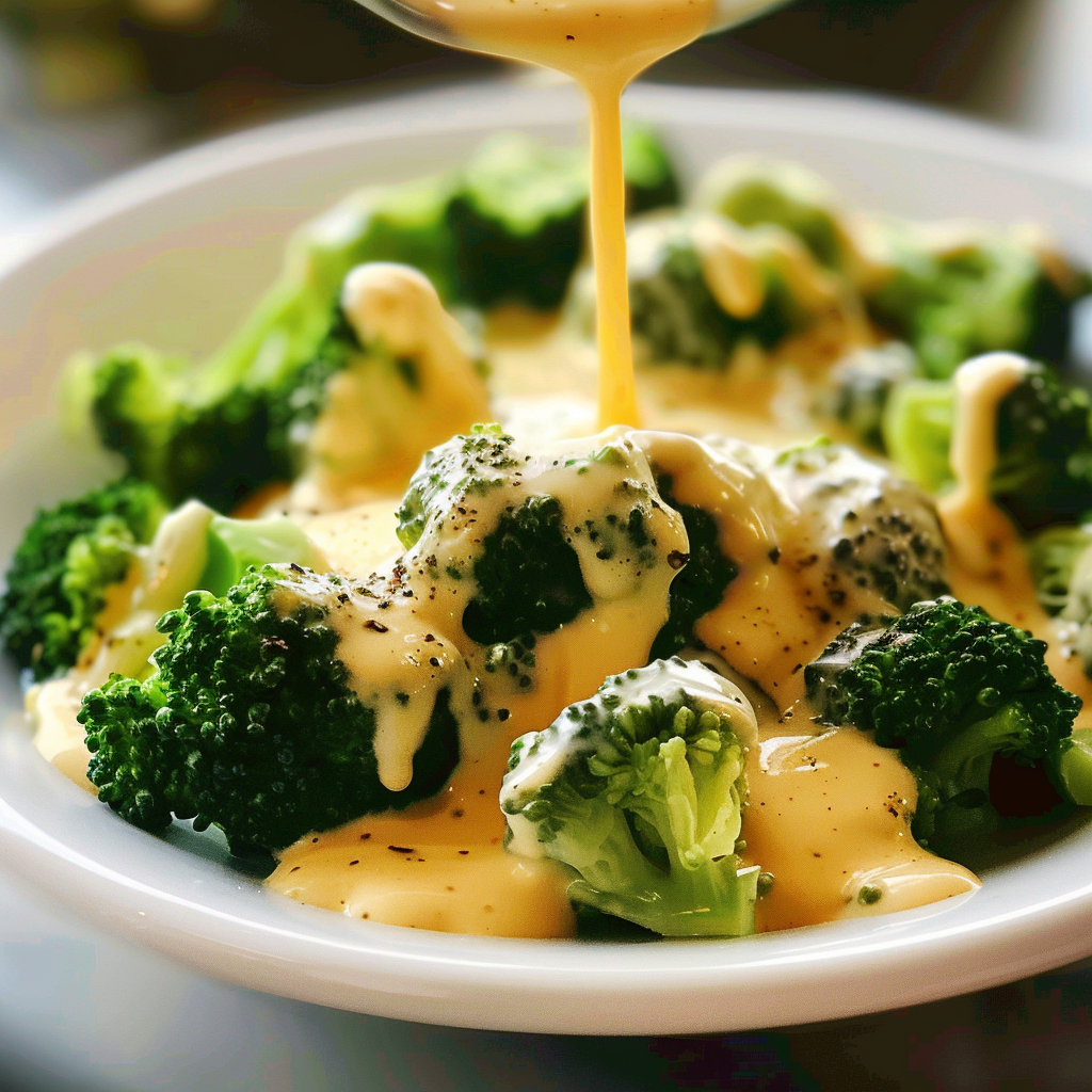 Creamy Broccoli with Cheddar Cheese Sauce