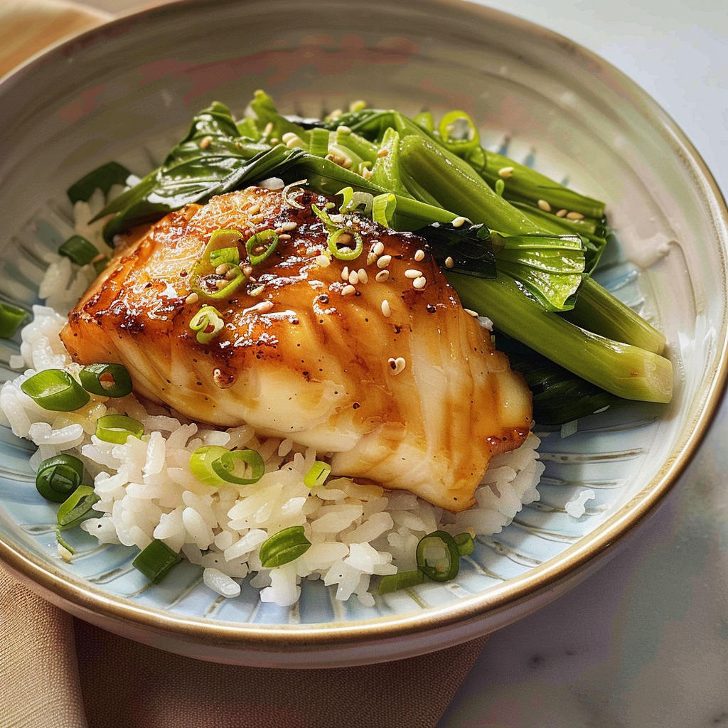 Miso Glazed Cod with Rice