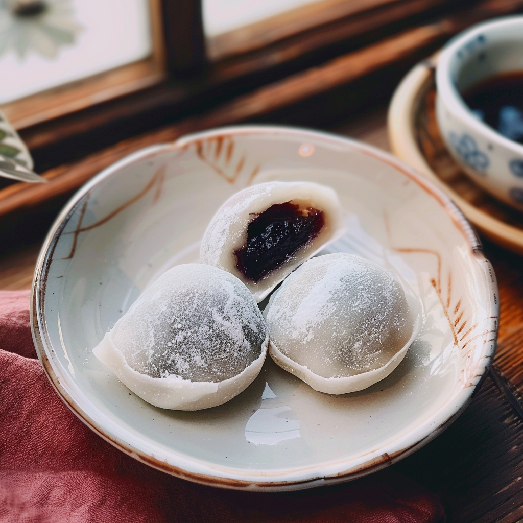 Sweet Red Bean Mochi Balls