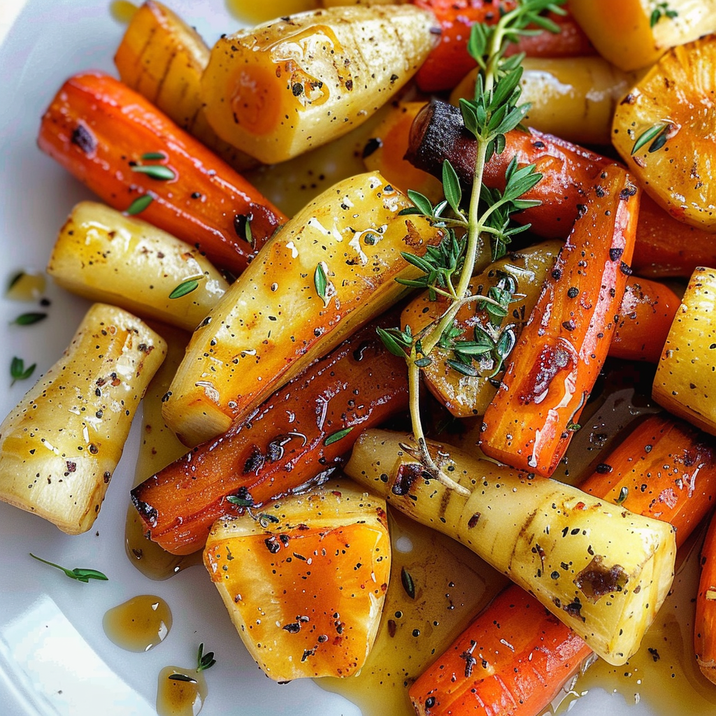 Parsnips and Carrots with Maple Glaze