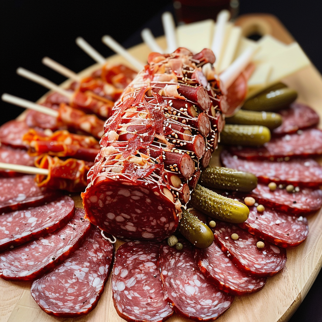 Sausage Head Charcuterie Board
