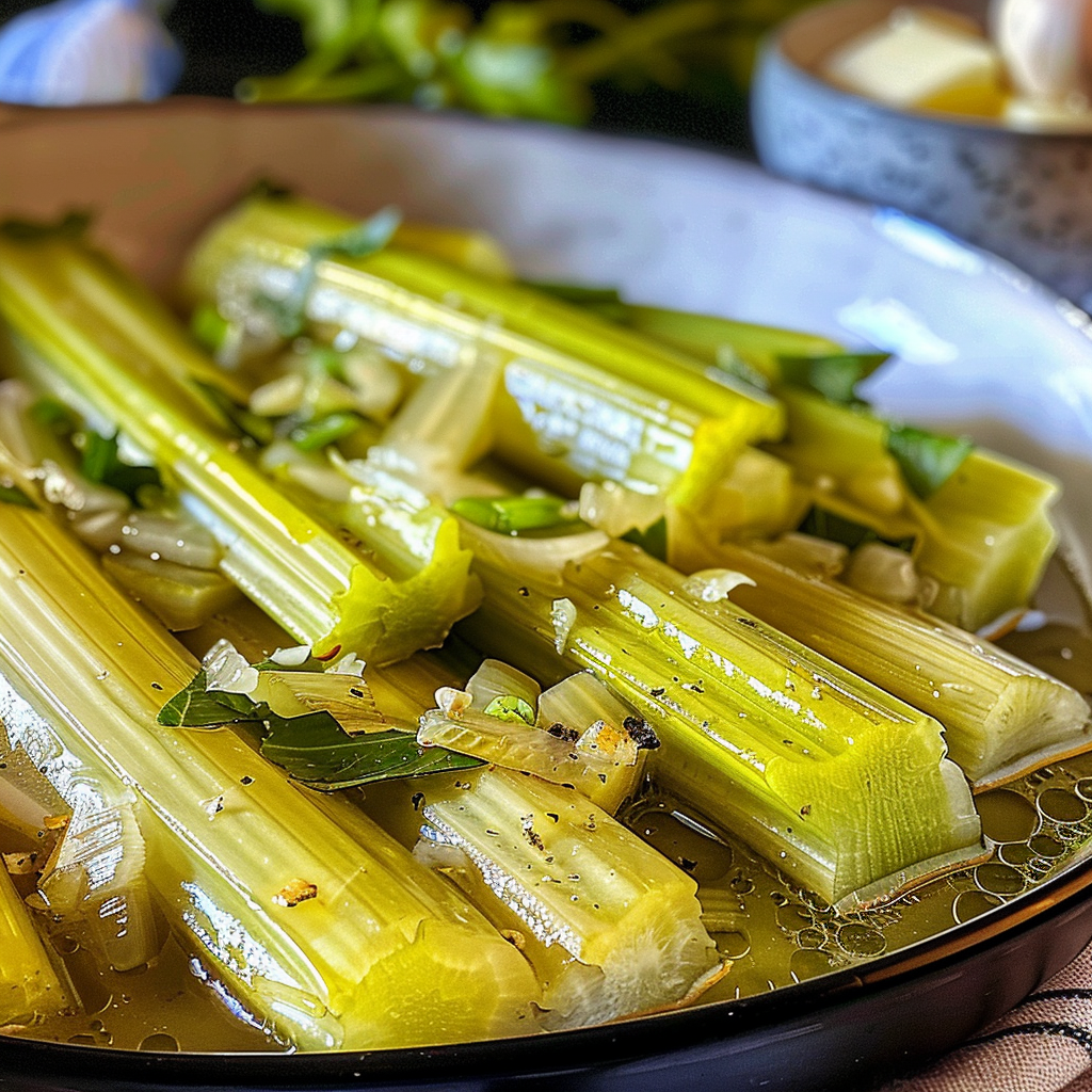 Braised Celery with Garlic and Butter