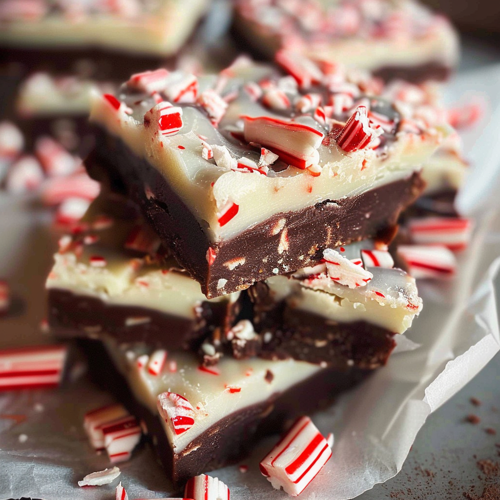 Peppermint Bark Fudge Bars