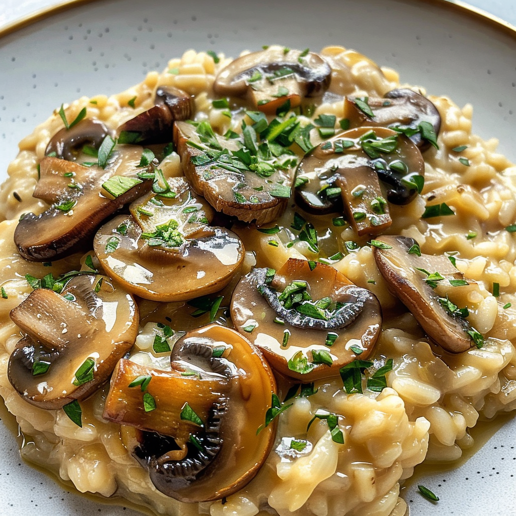Creamy Garlic & Mushroom Winter Risotto