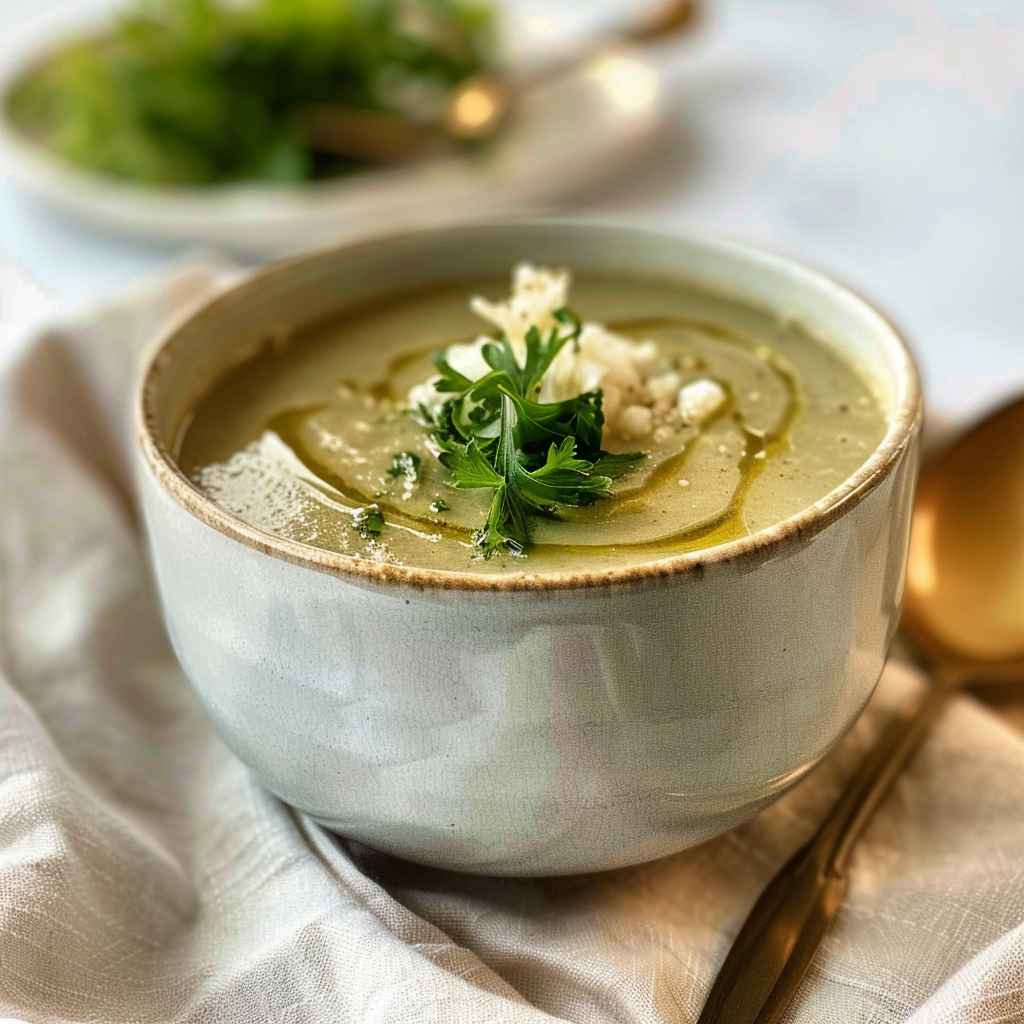 Spirulina Celery Root Soup