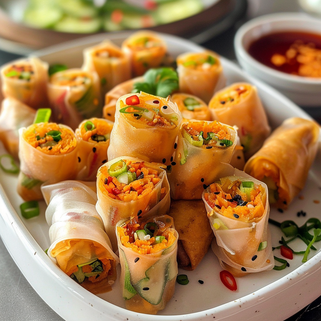 Bridal Shower Food Mini Veggie Spring Rolls