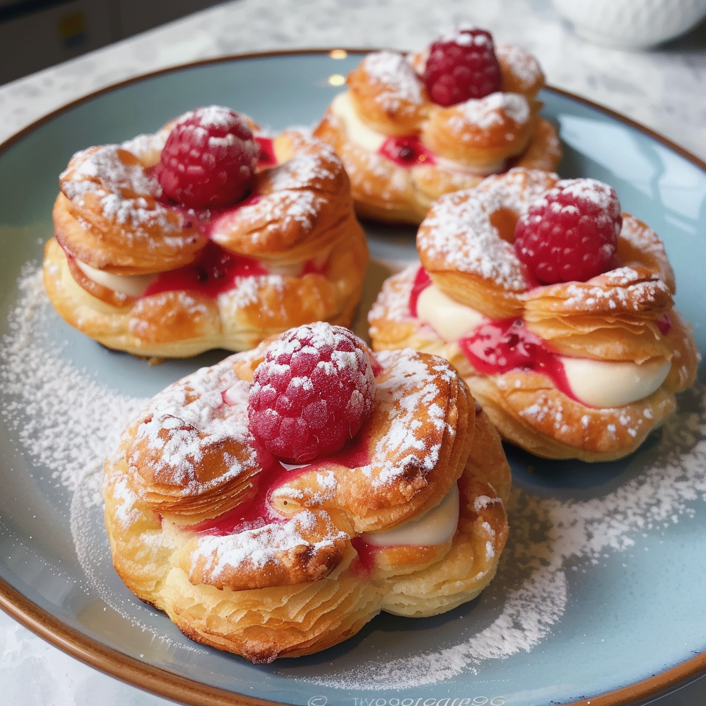 Cream Puffs with Raspberry Filling