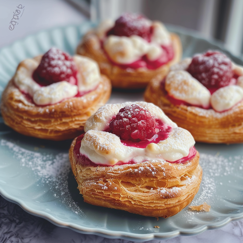Cream Puffs with Raspberry Filling
