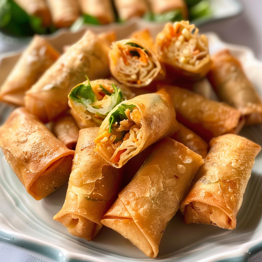 Crispy Chicken Spring Roll Cups