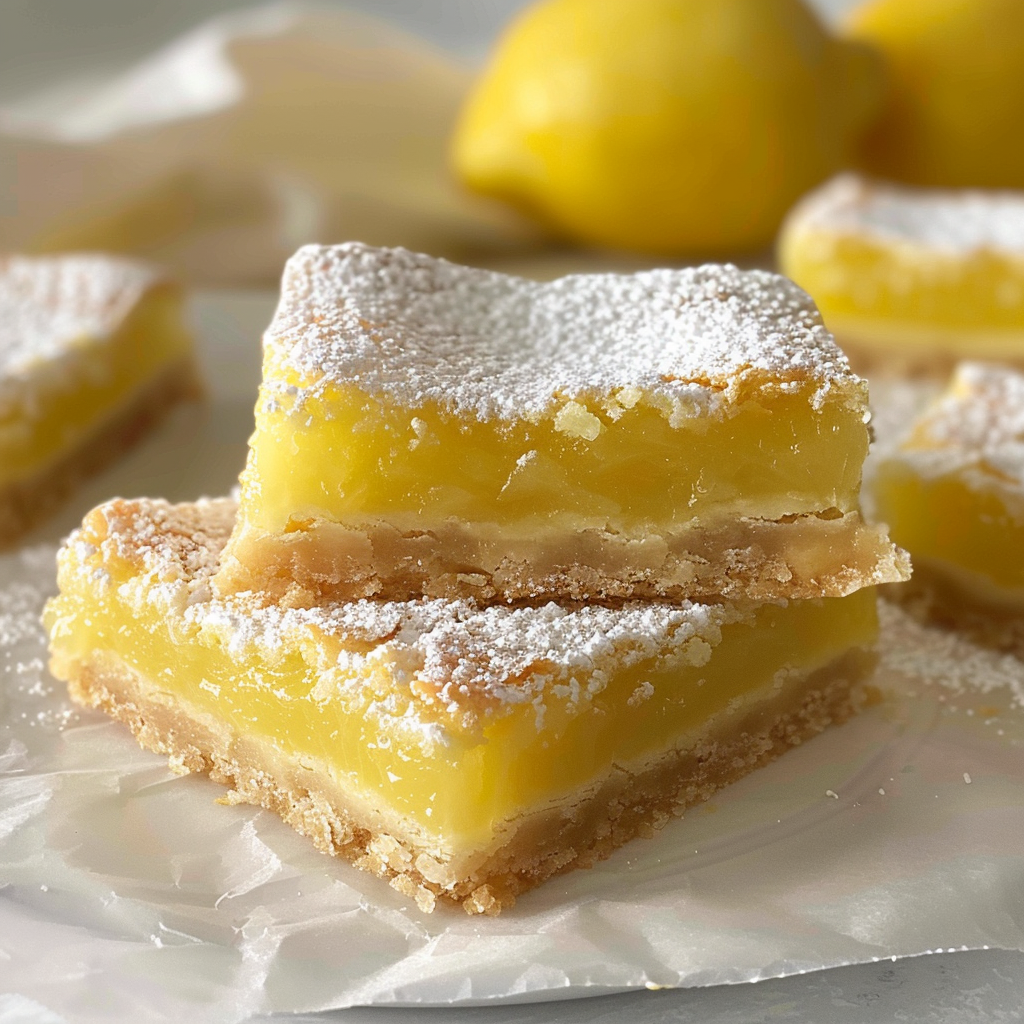 Lemon Bars with Powdered Sugar