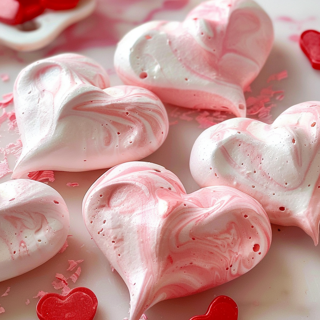 Marbled Meringue Hearts