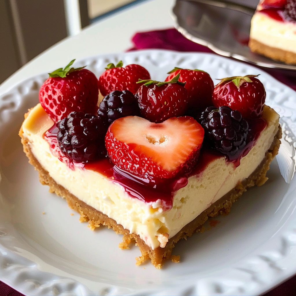 Pressure Cooker Heart Shaped Cheesecake