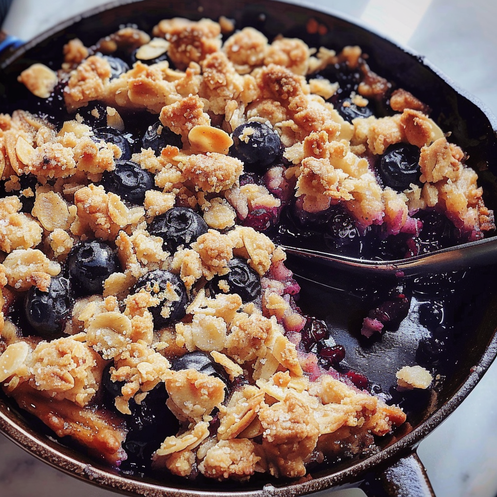 Skillet Blueberry Crumble