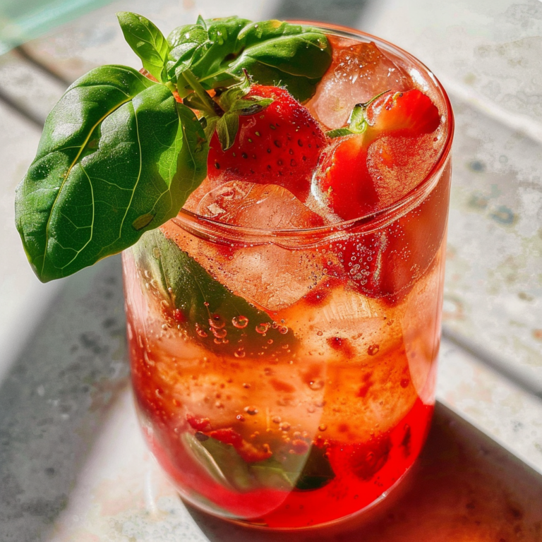 Strawberry Basil Winter Lemonade