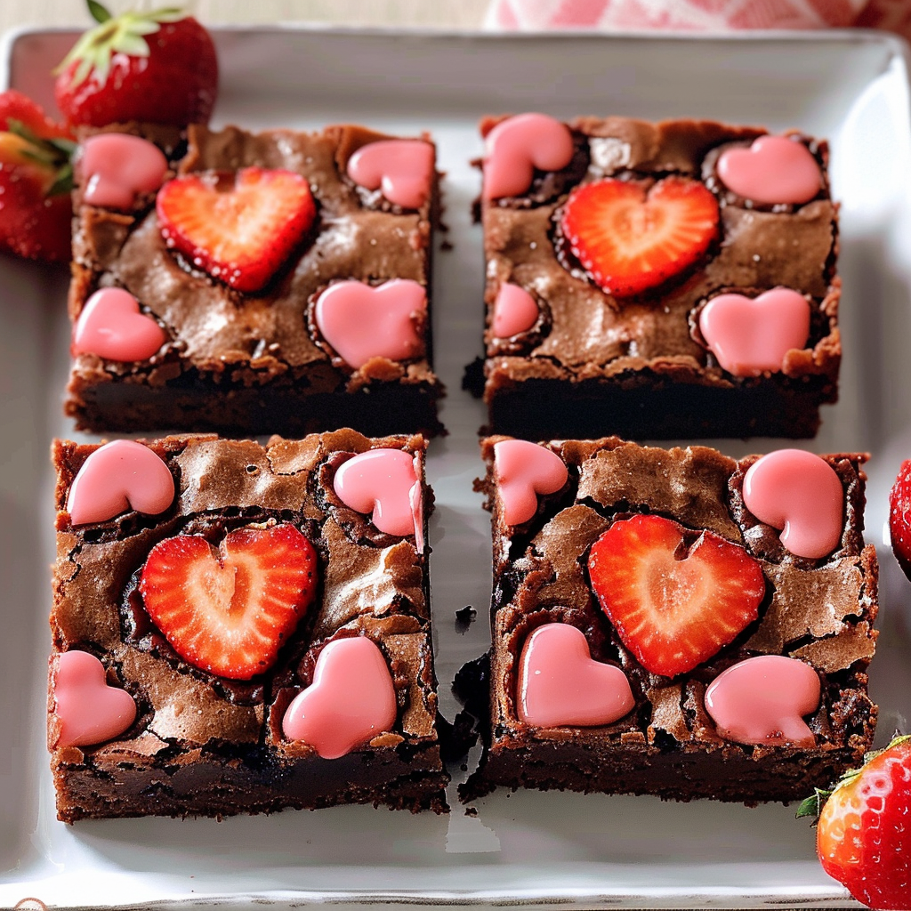 Strawberry Heart Brownies – Valentine’s Food Idea
