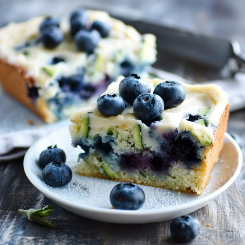 Blueberry Zucchini Snack Cake