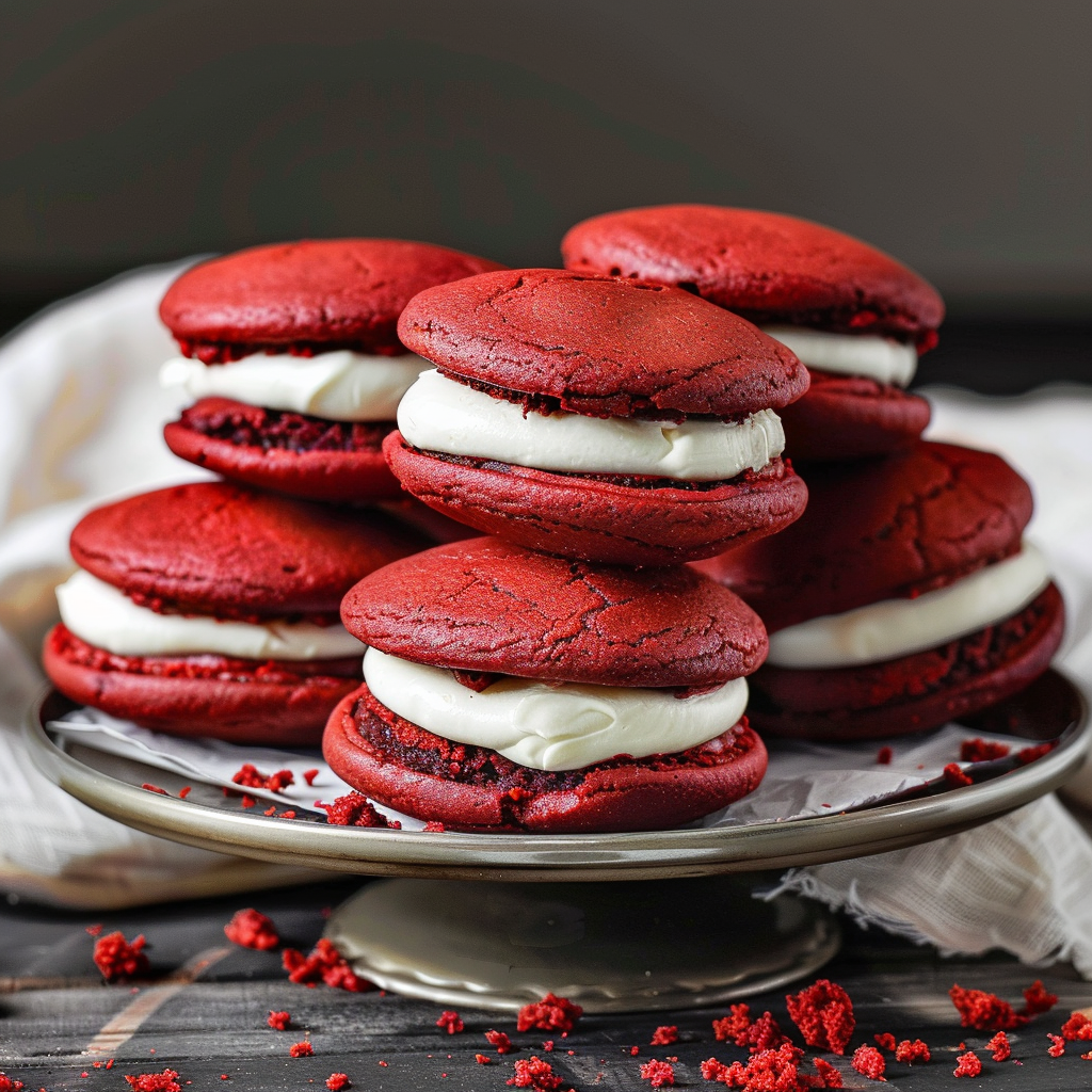 Chocolate Chip Red Velvet Whoopie Pies