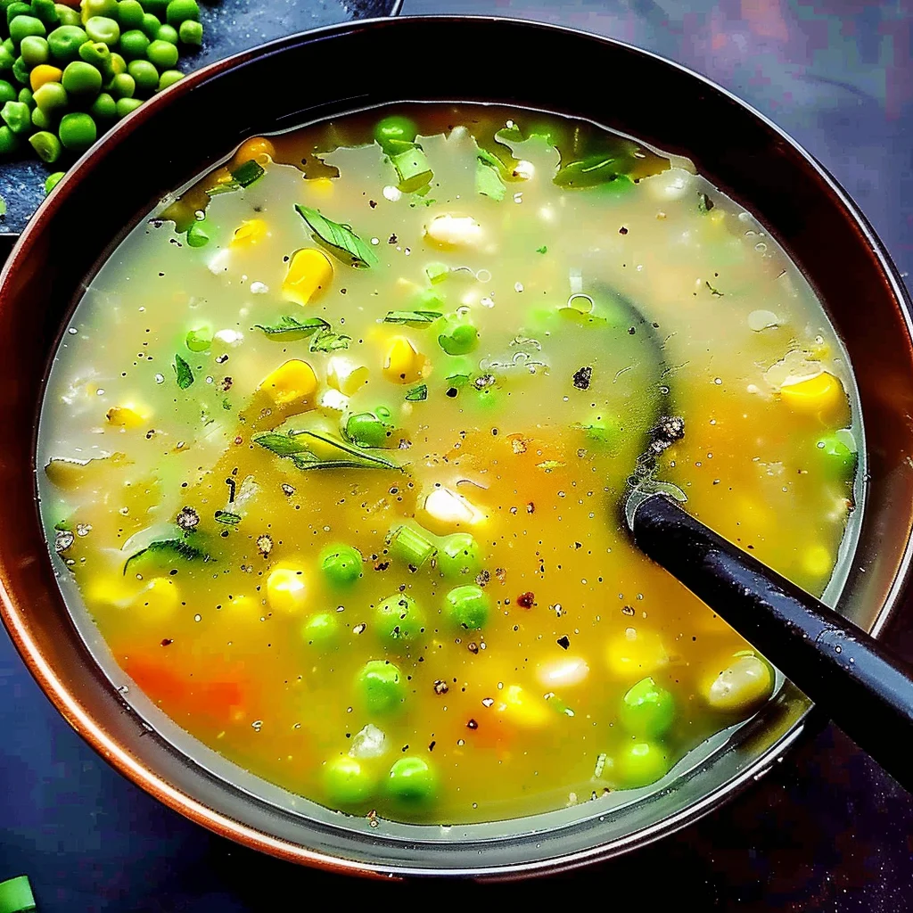Pea and Corn Vegetable Soup: A Soul-Warming Delight - dorarecipes