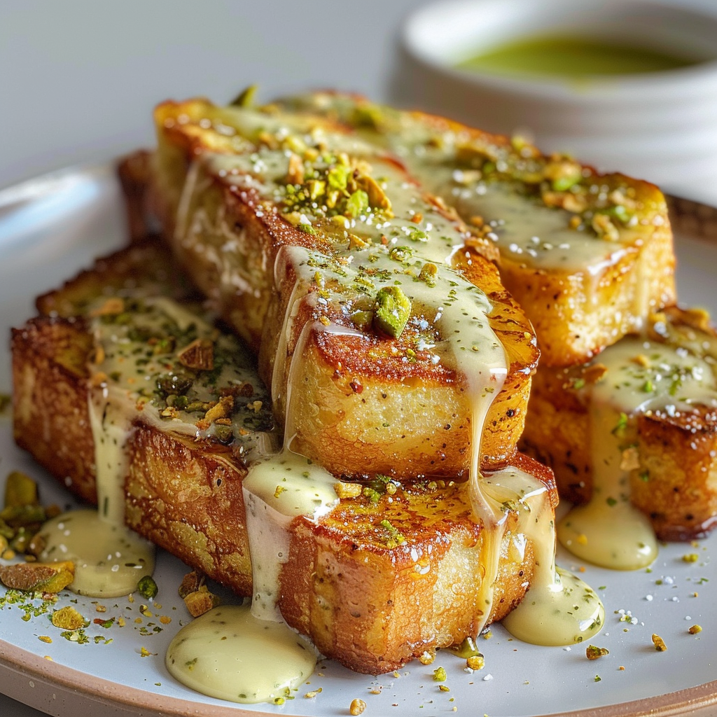 Pistachio Cream St Patrick’s Day French Toast Sticks